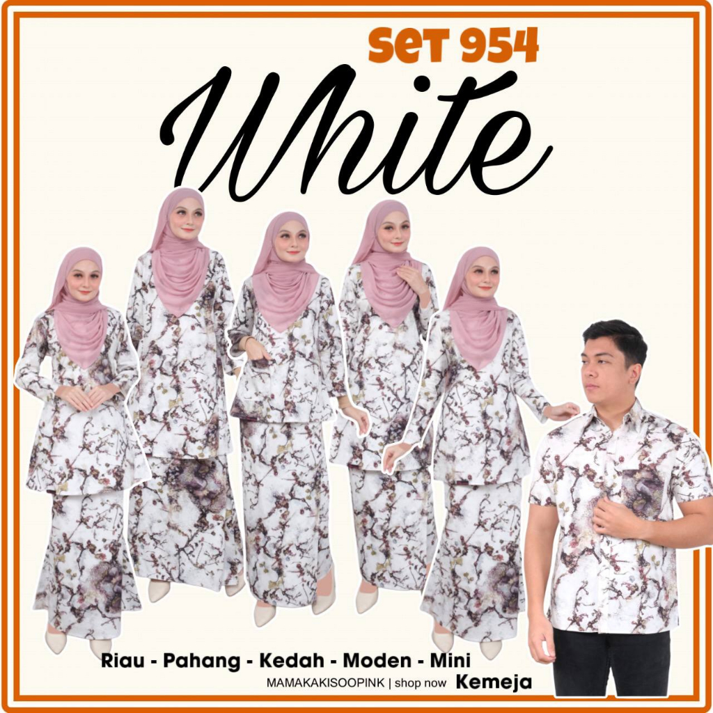 Dhia New White 954 Dhia Raya Sedondon Baju Kurung Moden Riau Mini Kedah Pahang
