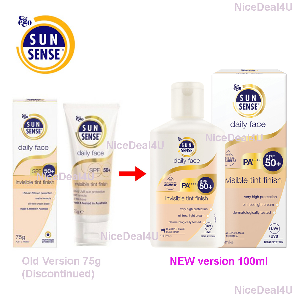 Ego SunSense Daily Face Invisible Tint Finish Sunscreen 100ml SPF50 ...