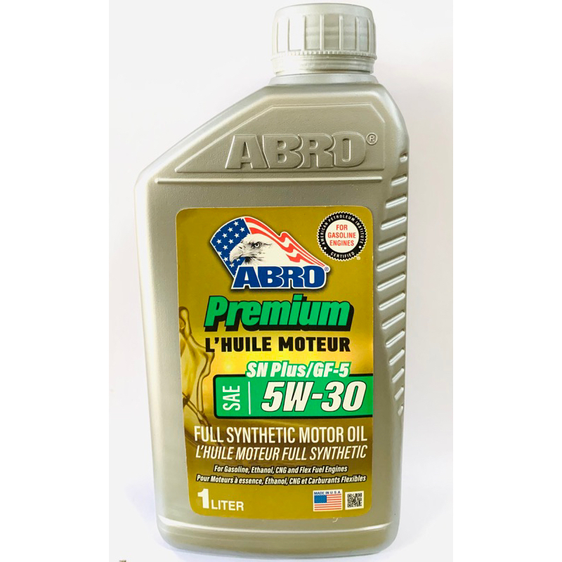 Abro Premium Full Synthetic Oil 5W-30 SN PLUS-GF-5 1Litre - MADE IN USA ...