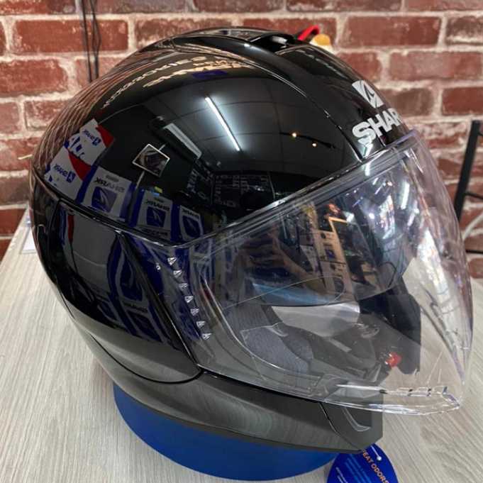 Shark City Cruiser Blank Glossy Black Open Face Shark Helmets Shark ...
