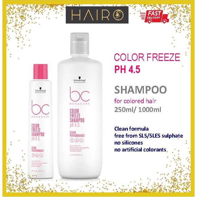 Schwarzkopf BC PH4.5 Color Freeze Shampoo 250ml/ 1000ml (new packaging ...