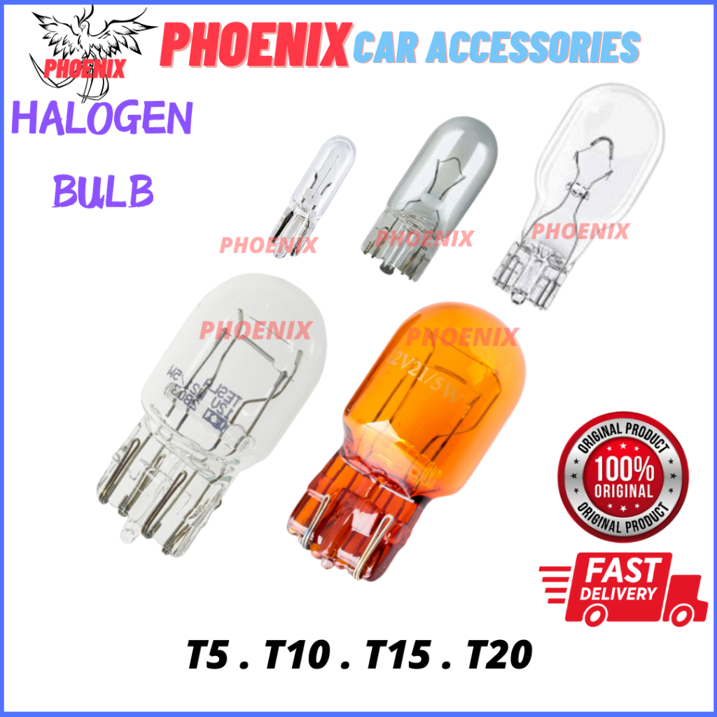 12V★ T5 T10 T15 T20 SINGLE DOUBEL ORANGE 100% Original Halogen Bulb Mentol Lampu Kabus Hujan ...