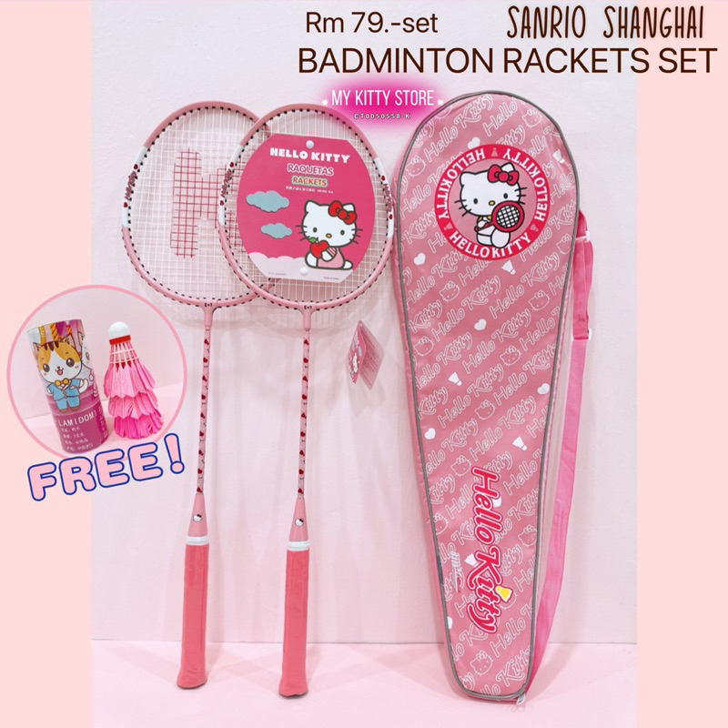 Sanrio Shanghai Hello Kitty Badminton Rackets Set with Racket Bag Free ...
