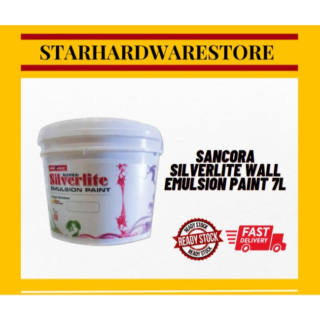 🌟READY STOCK🌟 7 Liter SANCORA Silverlite Wall Emulsion Paint / Wall ...