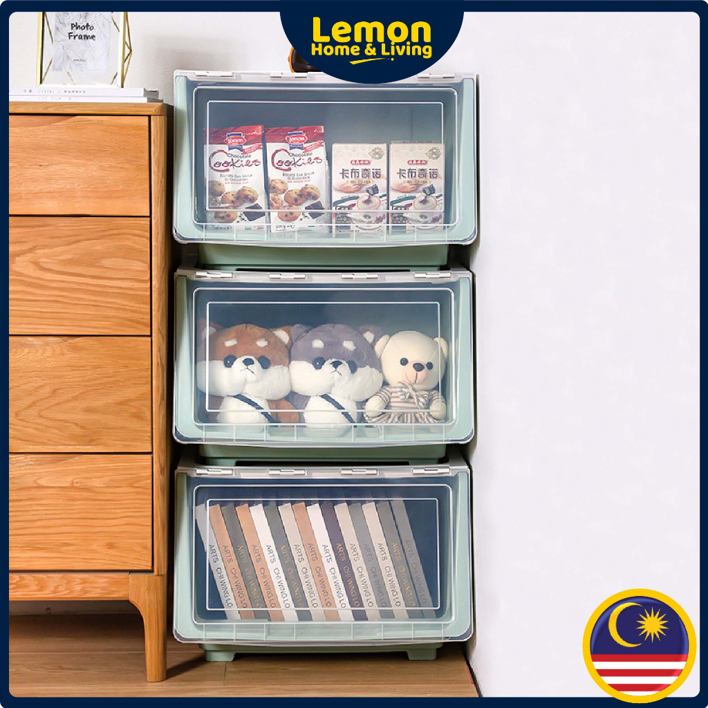 🍋 34/56L Multipurpose Stackable Storage Box Container Storage ...