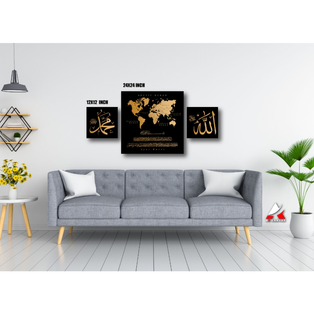SET DECO WORLD MAP 3 PANEL (2412) | Shopee Malaysia