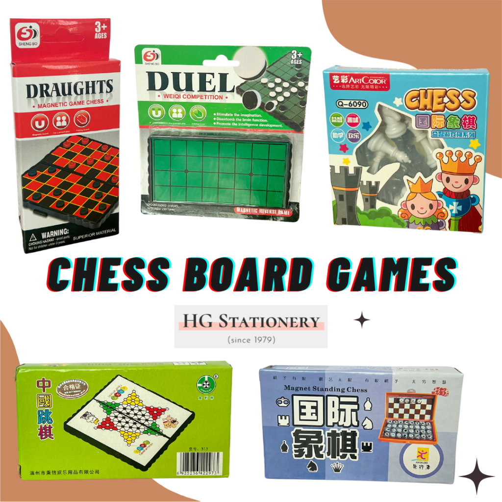 Foldable Magnetic Mini Board Games Set Chess Checkers (国际象棋 / 跳棋 / 西洋棋 ...