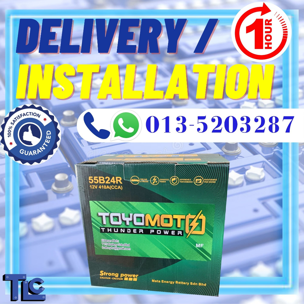 CAR BATTERY TOYOMOTO 55B24R/L MAINTENANCE FREE SAGA WIRA BLM WAJA CIVIC VIOS ALMERA | Shopee ...