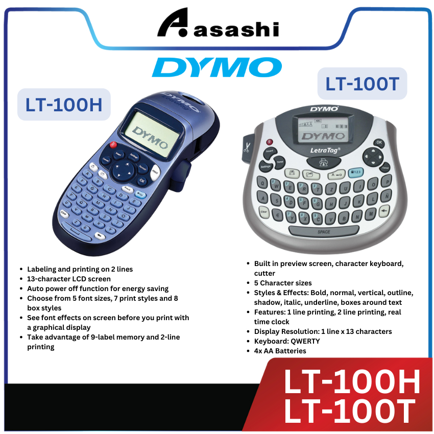 DYMO LETRATAG LT-100H / DYMO LETRATAG LT-100T Label Printer / Label ...