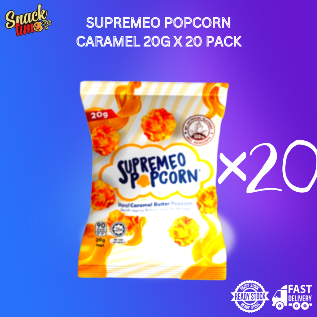 HALAL Supremeo Popcorn (Caramel/Chocolate Flavor) 20G x 20 PCK | Shopee ...