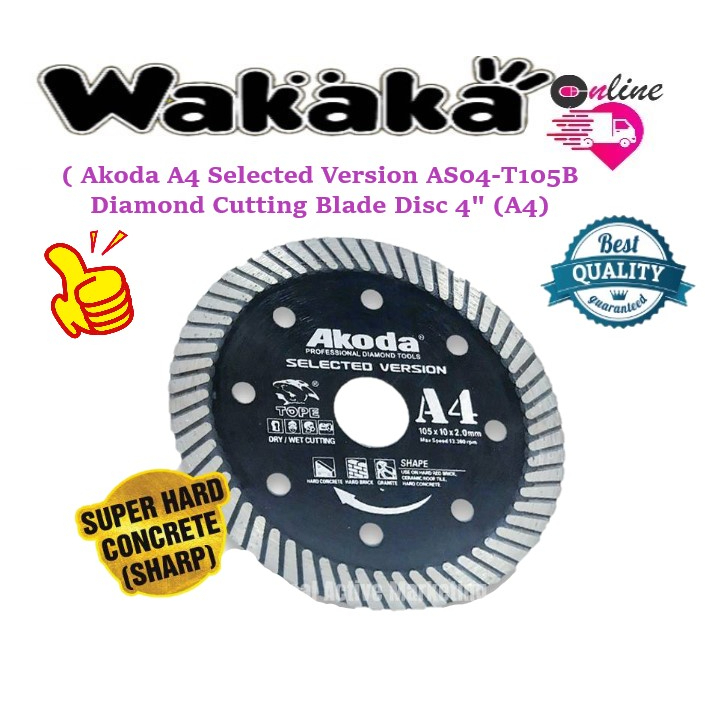 Akoda A4 Selected Version AS04-T105B Diamond Cutting Blade Disc 4" (A4 ...