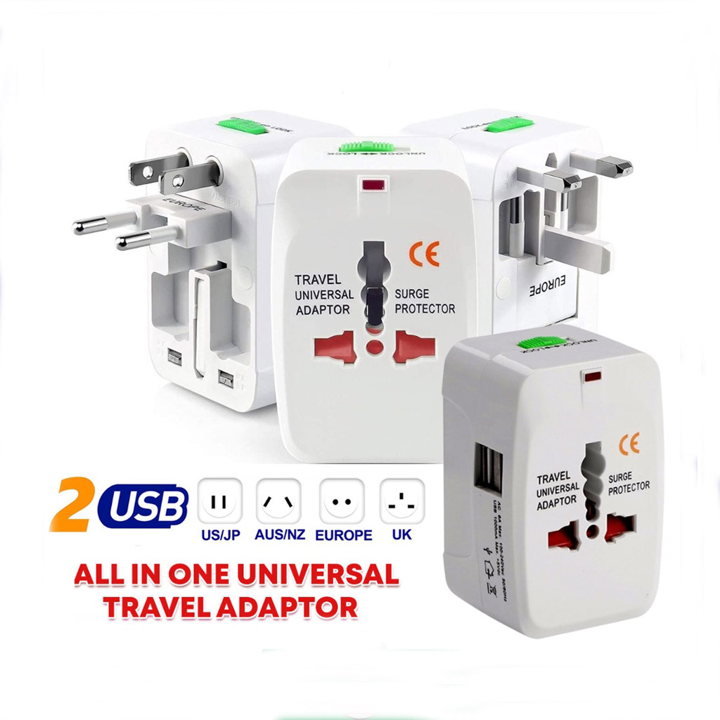 Universal Travel Adaptor Plug All In One International Travel USB Output Charger Adapter Plug ...