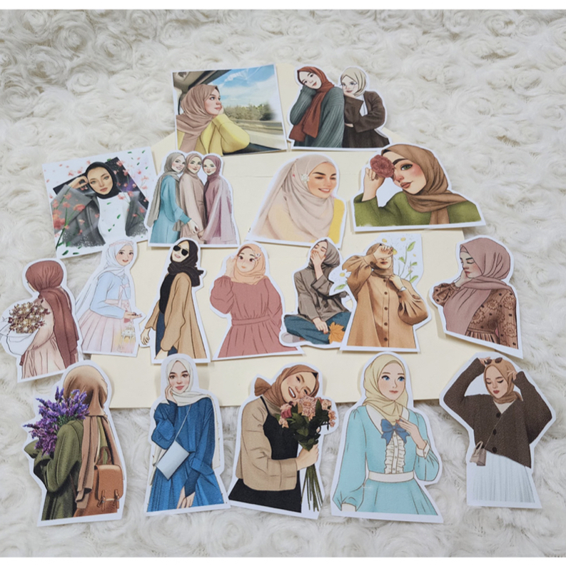 Setia Kraf Hijab Muslim Girl Sticker Journal Planning Stickers-Set-2 ...