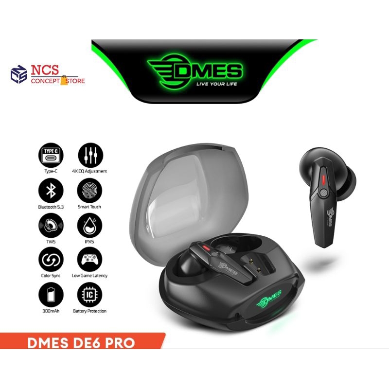 Dmes Pro Wireless Stereo Sport Gaming Bluetooth Earbuds DE6 | Shopee ...