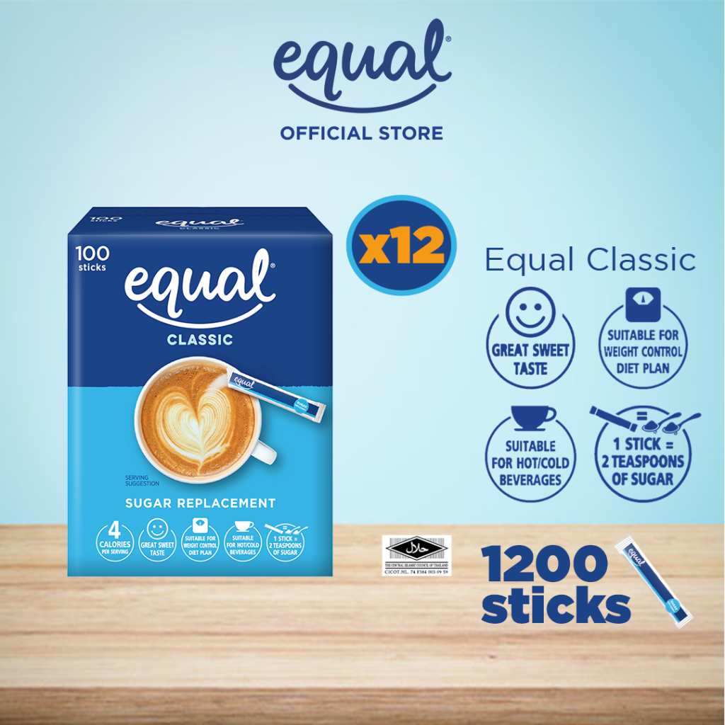[Bundle of 12] EQUAL CLASSIC 100 sticks, 0 Calorie Sweetener Sticks ...