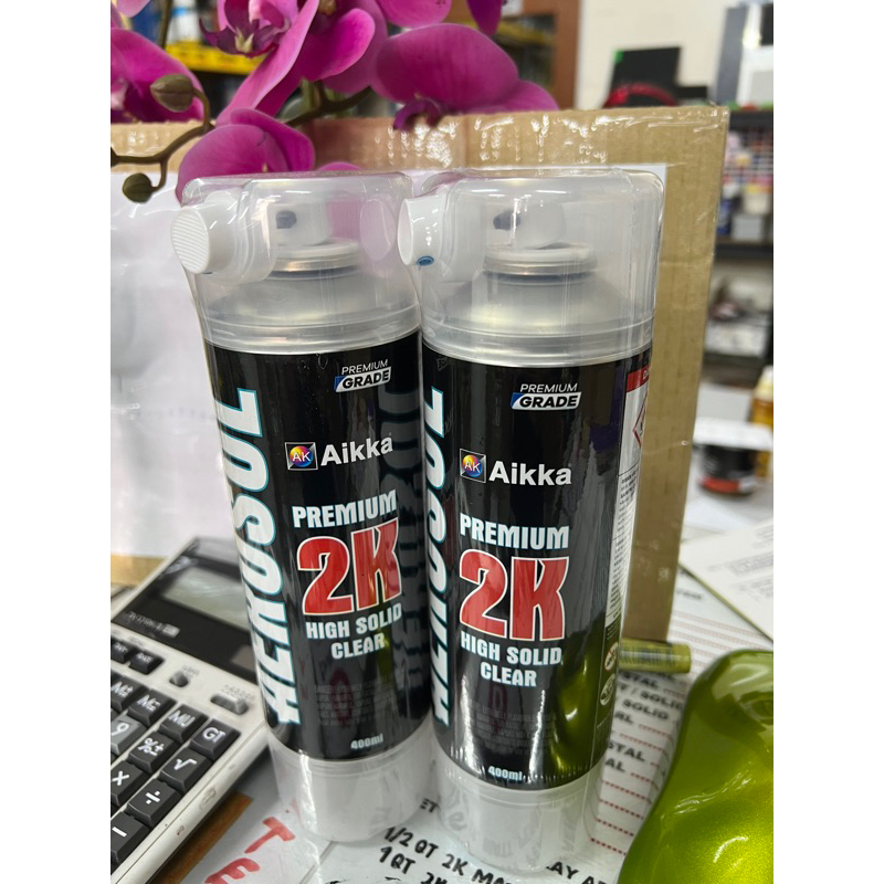 Spray tin clear 2k Aikka premium high solid / clear kilat | Shopee Malaysia