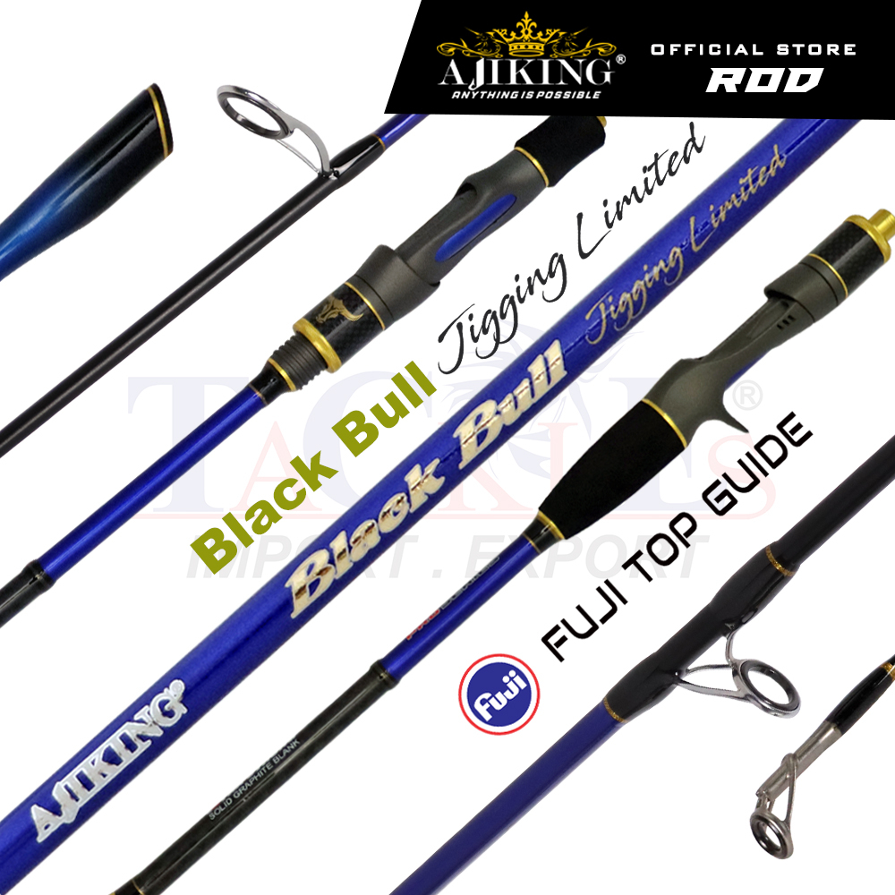 Ajiking Black Bull Jigging Limited Spinning Casting Fishing Rod FUJI Max Load (6kg-10kg/6'0ft-6 ...