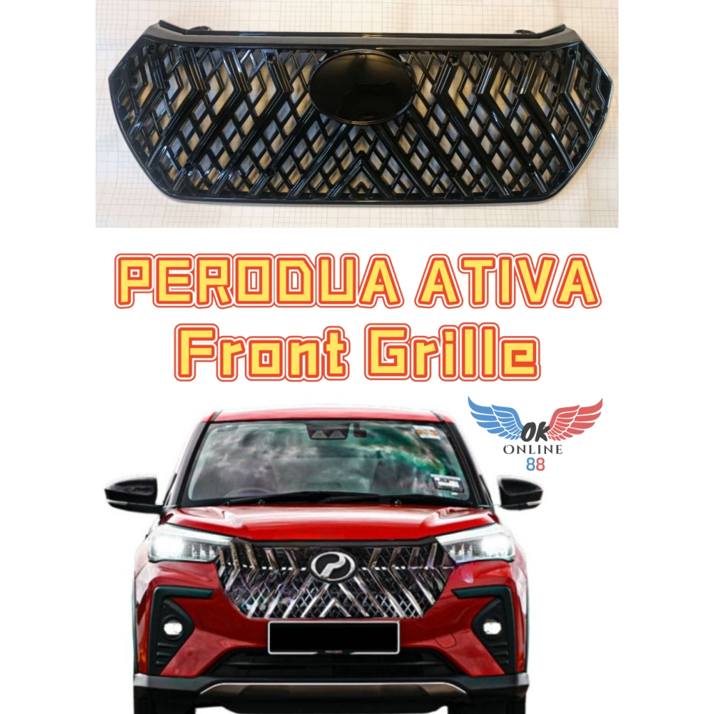 PERODUA ATIVA 2021-2023 Front Grill Grilles Bodykit Body Kit Sarung ...