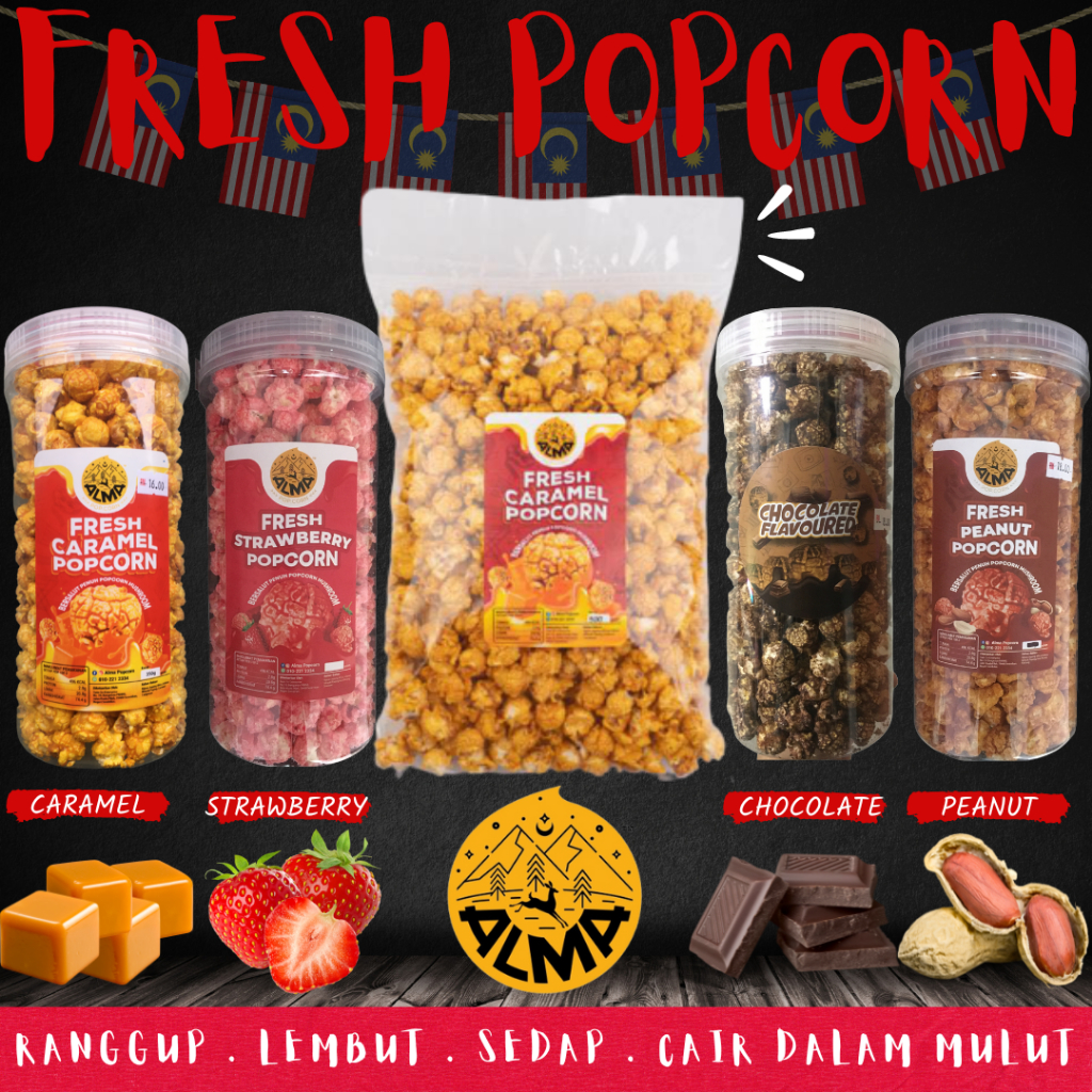 POPCORN NI YANG ANAK MAMA SUKA SANGAT - Caramel / Strawberry ...