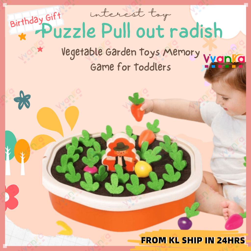 VVANKA [From KL] Baby Toy Pulling Out Radish Toys Vegetable Memory Game ...