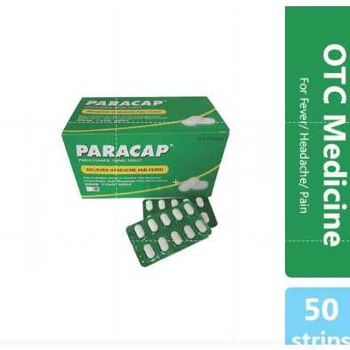 PARACAP (PARACETAMOL 500MG) 10'S - 50 strips (1box) Long Expiry ...