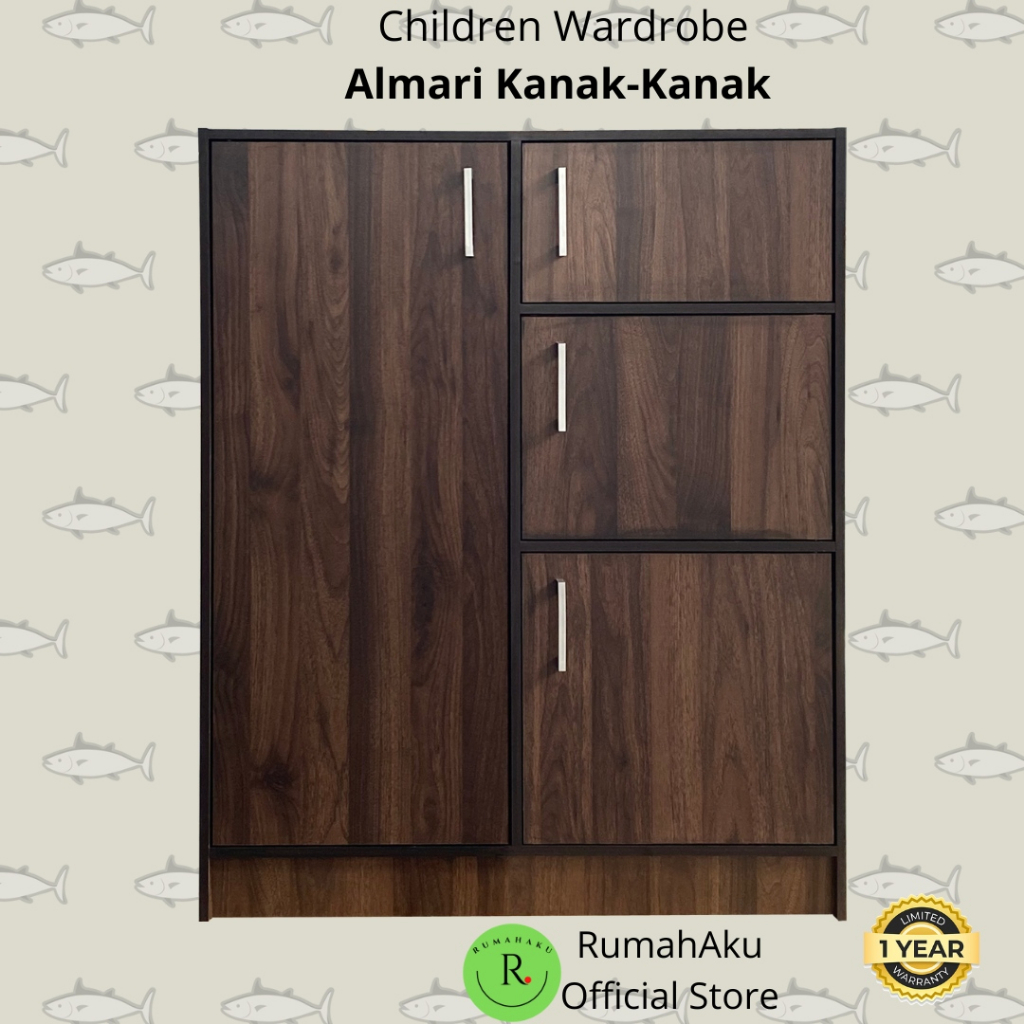 [Bigger Size 99cm Height]) RumahAku 4 Door Wardrobe / Almari Baju ...