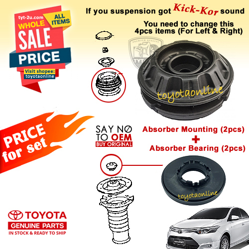 Vios Sienta 1.5 (2014- Now) Absorber Mounting & Bearing set (Total 4pcs ...