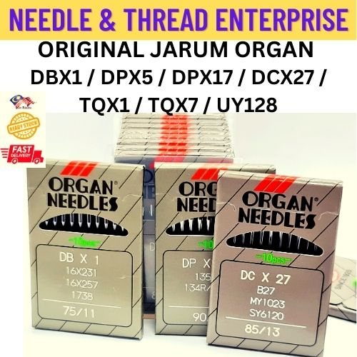 JARUM MESIN JAHIT INDUSTRI / JARUM ORGAN DBX1 // DPX5 // DPX17 // DCX27 // TQX1 // TQX7 // UY128 ...