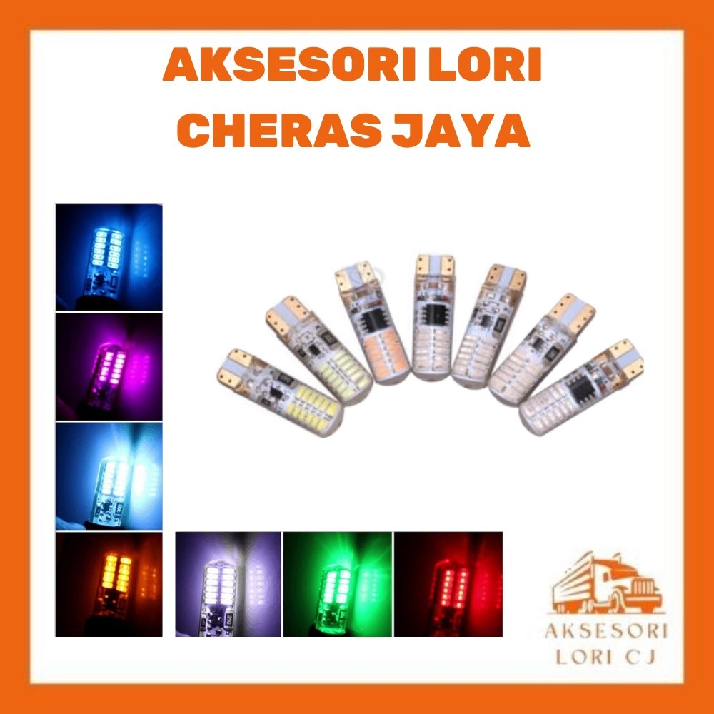 AKSESORI LORI CHERAS JAYA LAMPU T10 COB 24V T10 LED LIGHT 24V LORRY TRUCK TRAILER LORI W5W MERAH ...