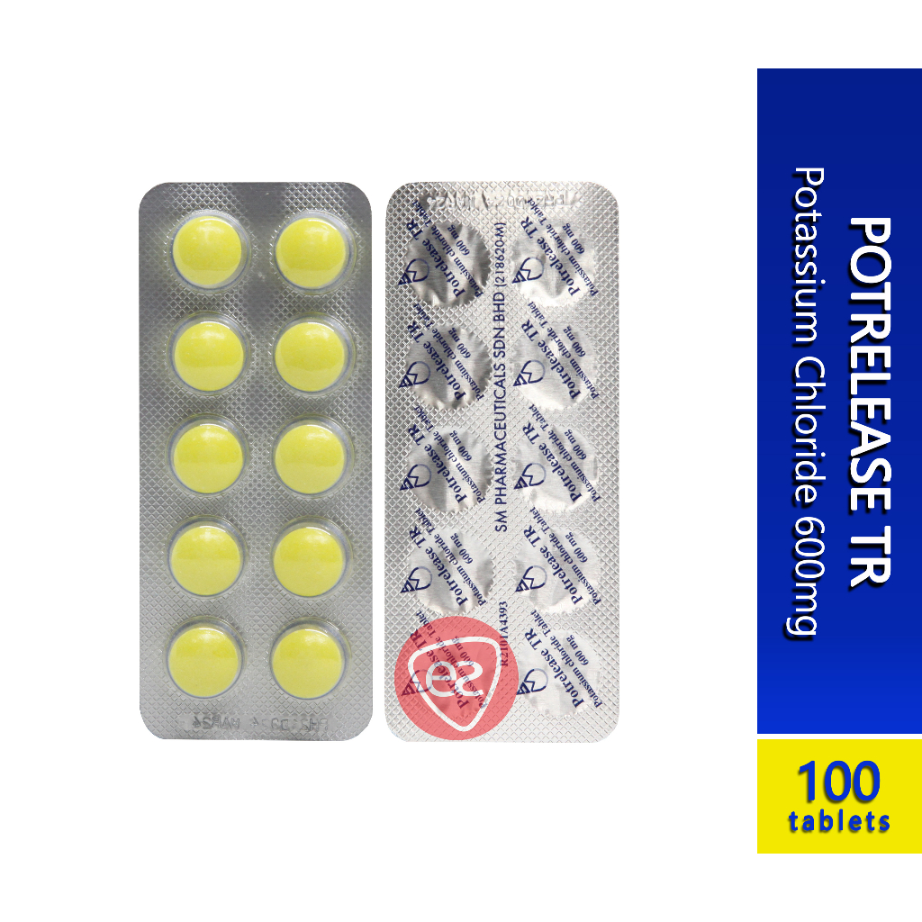 POTRELEASE TR 600MG (SLOW RELEASE POTASSIUM CHLORIDE) TABLET 10X10S ...