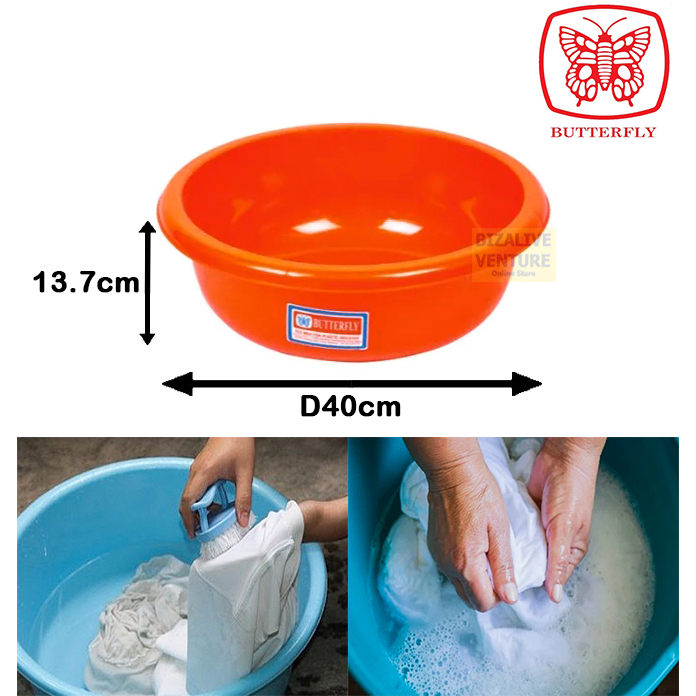 Plastic Basin 16" (D40cm) | Washing Bucket | Round Tray | Basin Cuci ...