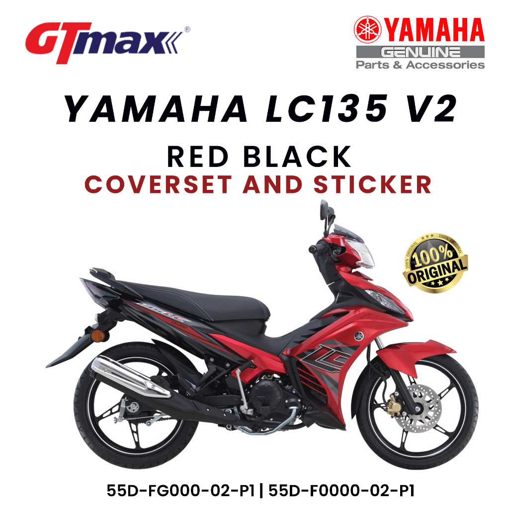 [ 100% ORIGINAL YAMAHA] LC135 V2 (RM7) RED COVERSET LC 135 V2 COVER SET ...