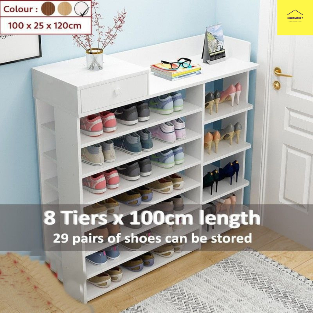 Simply Shoes Cabinet Rack Storage Modern Style (L100 x W25 x H120cm ...