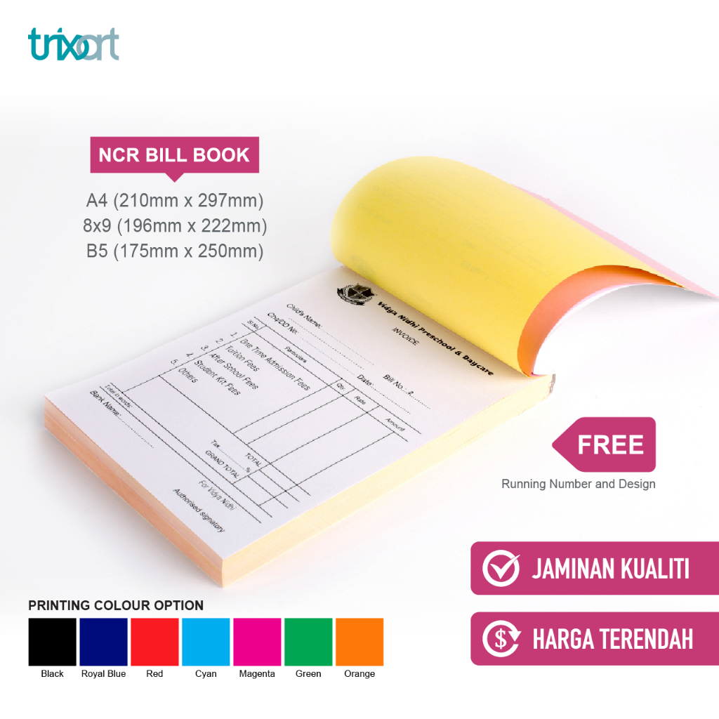 Custom NCR - Bill Book / Receipt / Voucher / DO / Buku Bill / Resit ...