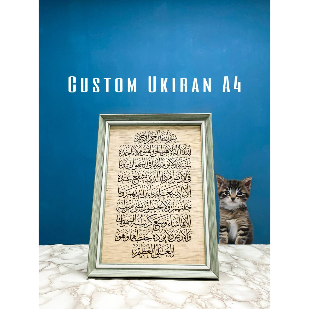 [GIFT BOX ] CUSTOM UKIRAN POTRET A4 ATAS KAYU + STAND KAYU , FREE ...