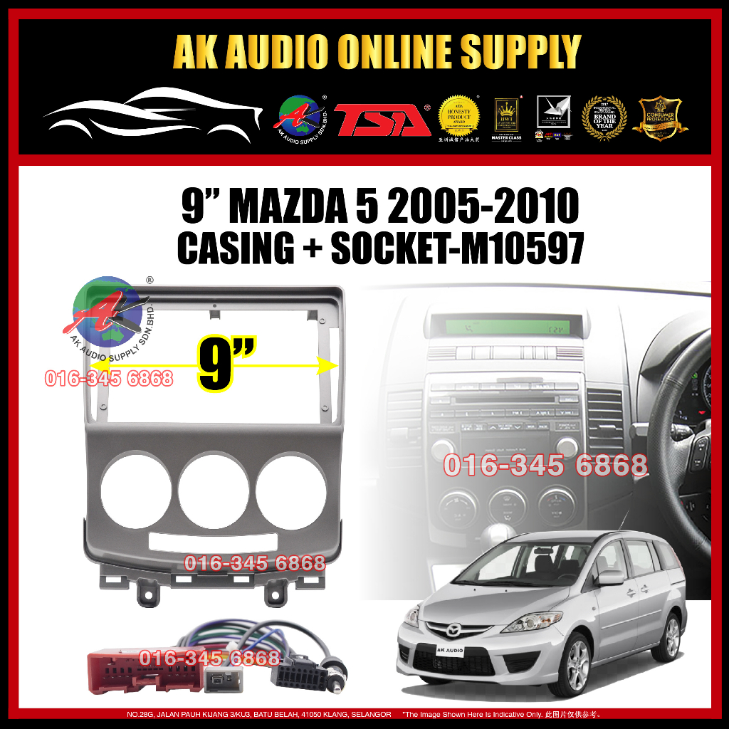 Mazda 5 2005 - 2010 Android Player 9" inch Casing + Socket - M10597 ...