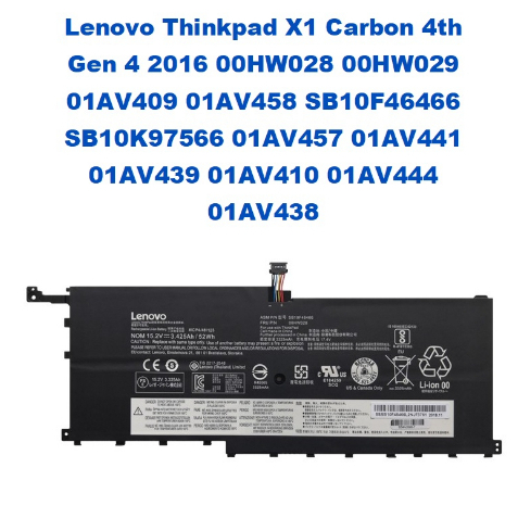 Lenovo Thinkpad X1 Carbon 4th Gen 4 2016 00HW028 00HW029 01AV409 ...