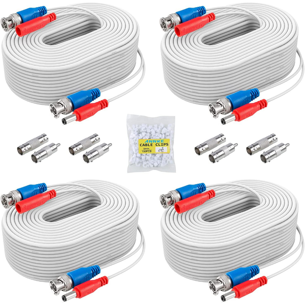 ANNKE Security Camera Cable (4) 30M/ 100ft All-in-One BNC Video Power ...