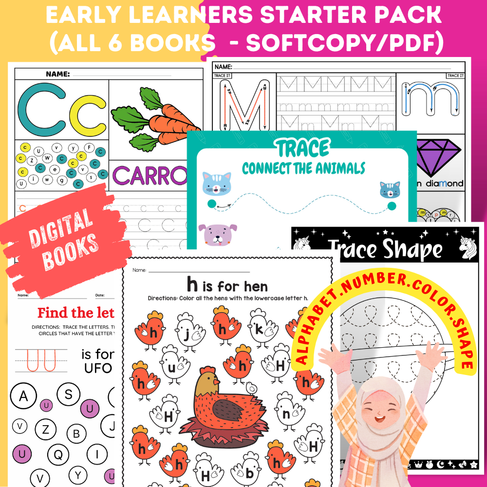 Early Learners Starter Pack | Tracing Alphabet, Number, Shape ...