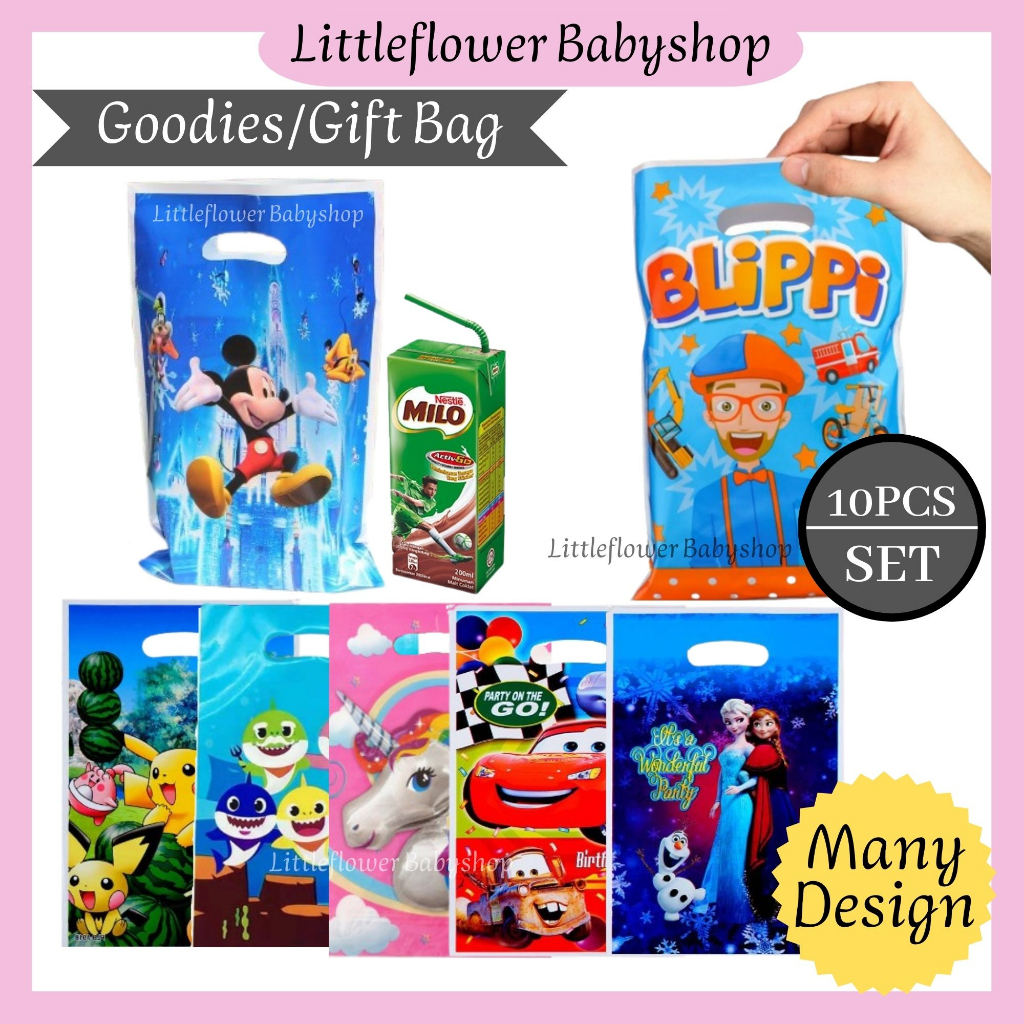 10pcs Cartoon Gift bag Goodies Plastic Loot Bag Party Door school gift ...