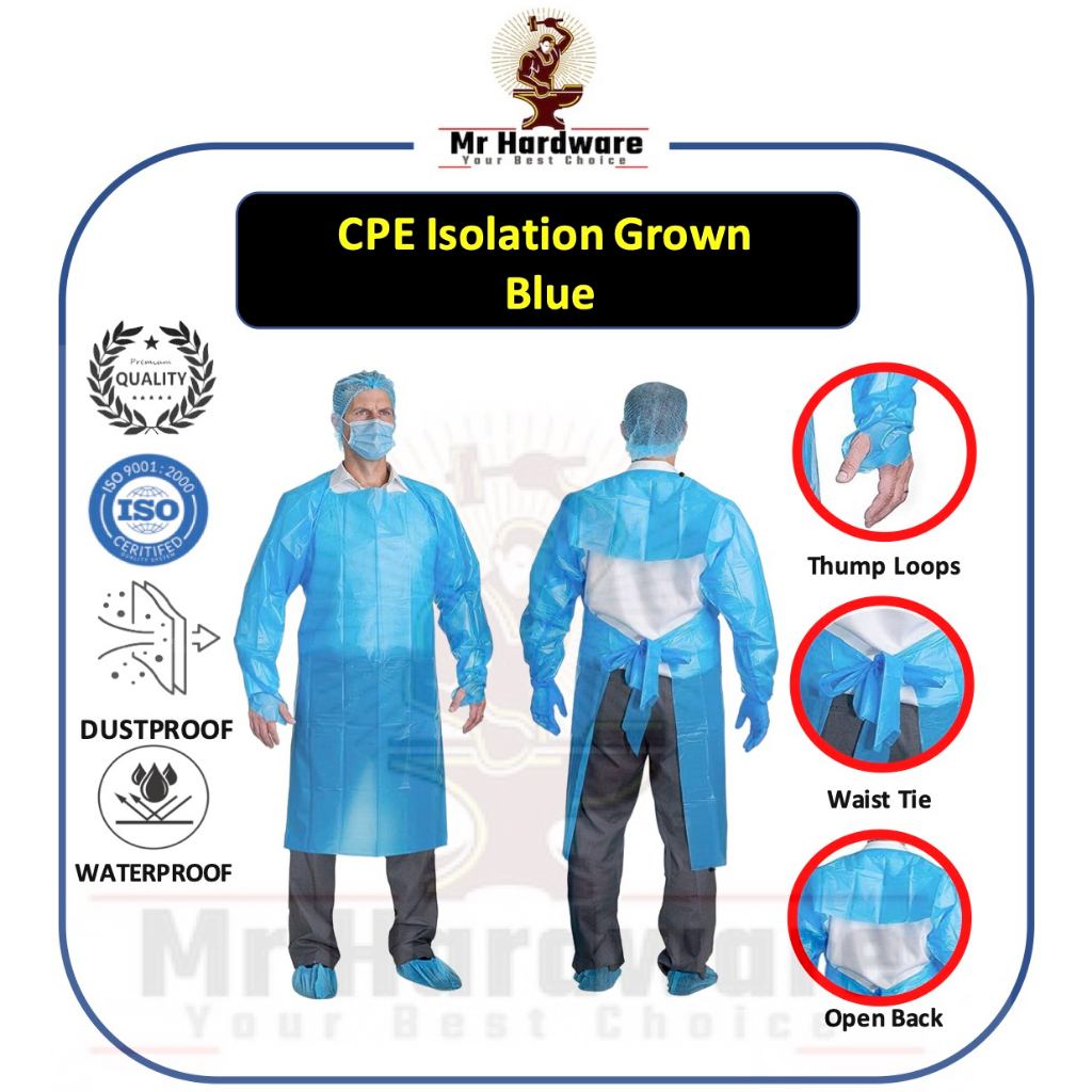 PPE Products Medical CPE Isolation Gown Plastic Apron PPE Suit ...