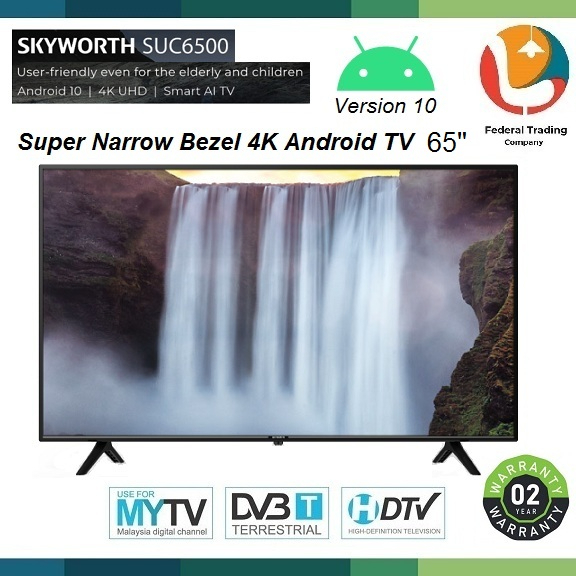 (Sent by seller for N9) Skyworth 65SUC6500 Premium 4K Android UHD LED ...