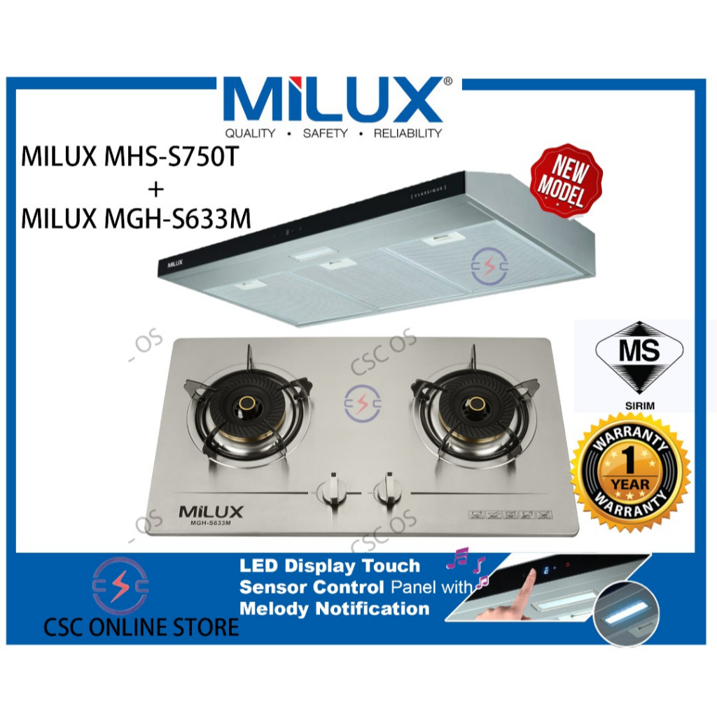 Milux Slim Cooker Hood Kitchen Hood Penyedut Asap Dapur MHS-S750T ...