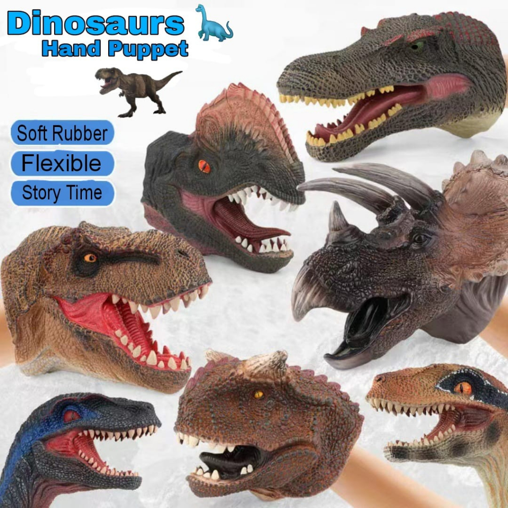 Ready Stock 】Dinosaur Hand Puppet Soft Rubber Dinosaur Toy Jurassic ...