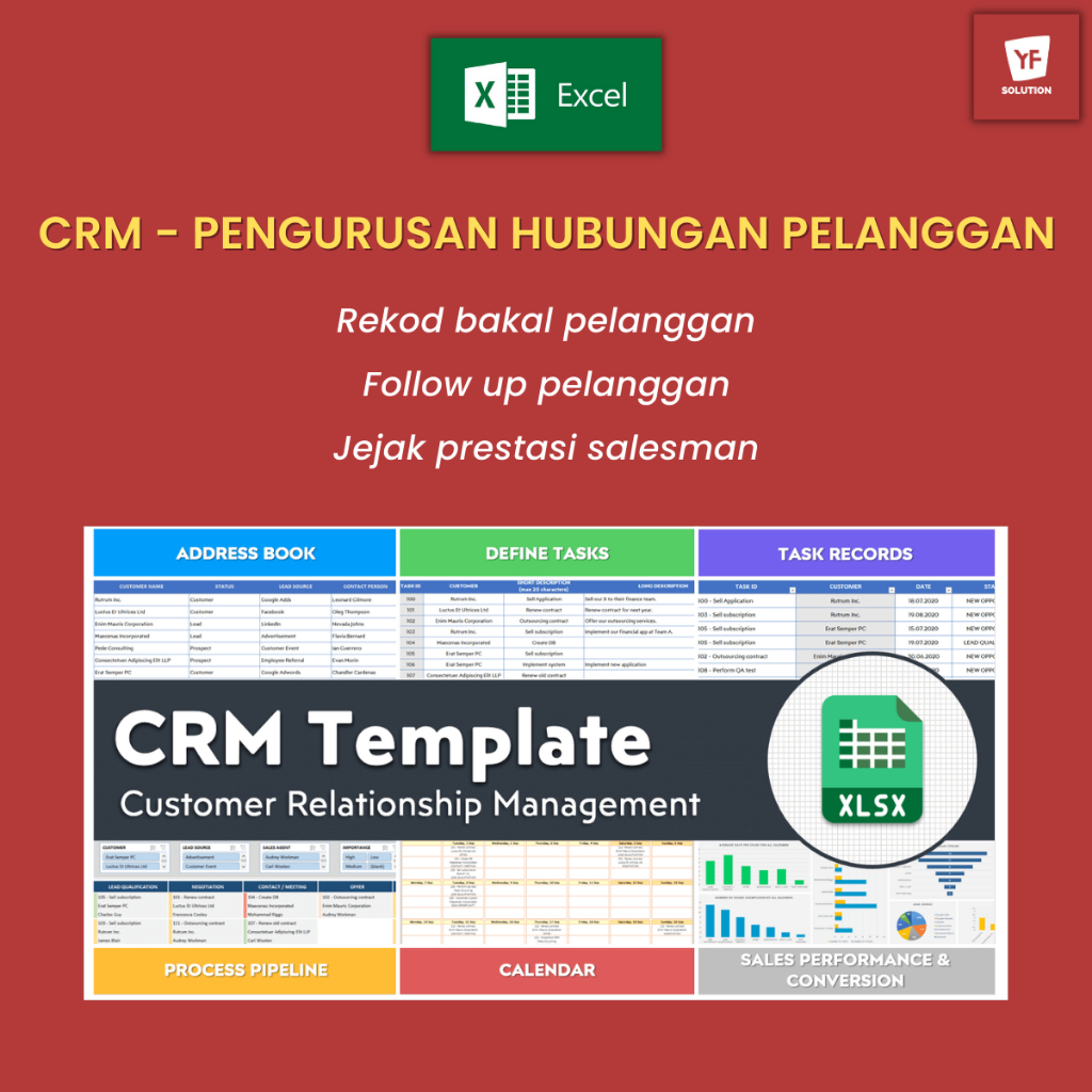 CRM Template【Excel】| Pengurusan Perhubungan Pelanggan | Rekod Pelanggan ...