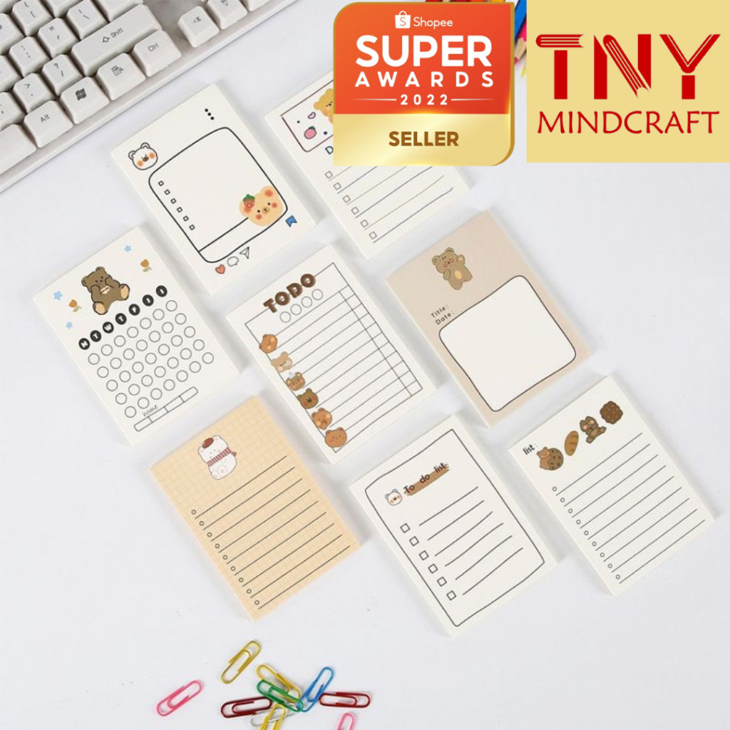[TNY] iNS 50 Sheets Basic Memo Pad Time Manage Diary Sticky Note 149 ...
