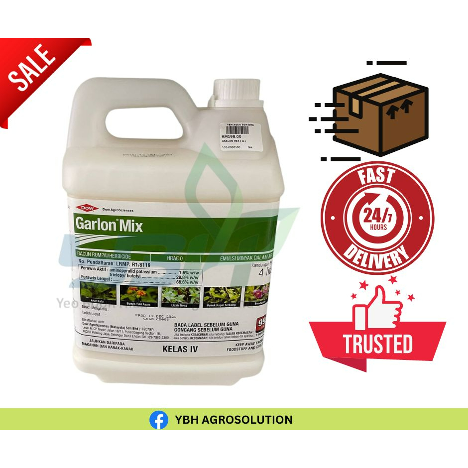 RACUN RUMPAI TEMPAT POKOK SAWIT DOW AGROSCIENCE GARLON MIX 4L | Shopee ...
