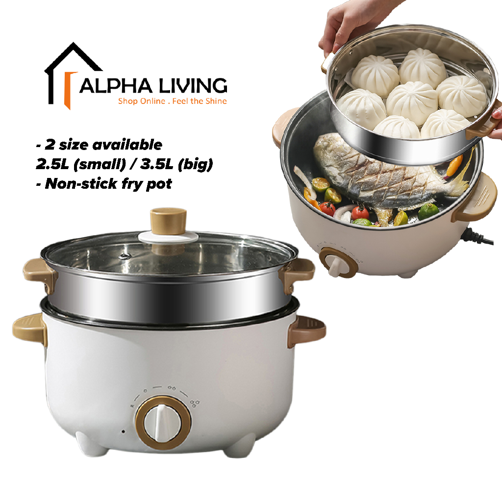 Alpha Living Two Layer Multifunction 2.5L / 3.5L Electric Hot Pot ...