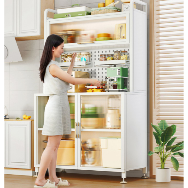 UPGRADED 100CM Steel Kitchen Cabinet 5 Layer with Storage Drawer ...