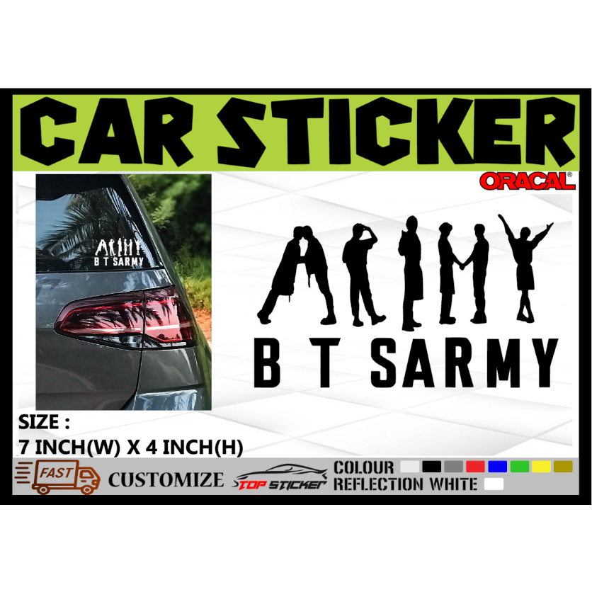 BTS ARMY LOGO WORD CAR STICKERS STICKER KERETA KPOP | Shopee Malaysia
